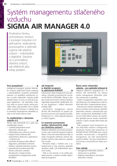 Systém managementu stlačeného vzduchu SIGMA AIR MANAGER 4.0