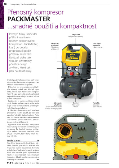 Přenosný kompresor PACKMASTER ...snadné použití a kompaktnost | TT 1-2/ ...