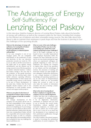 The Advantages of Energy Self-Sufficiency For Lenzing Biocel Paskov