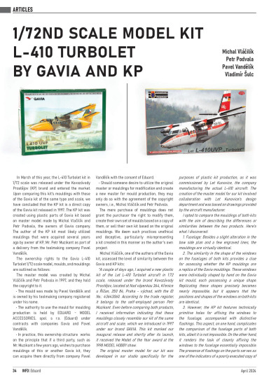 1/72ND SCALE MODEL KIT L-410 TURBOLET BY GAVIA AND KP