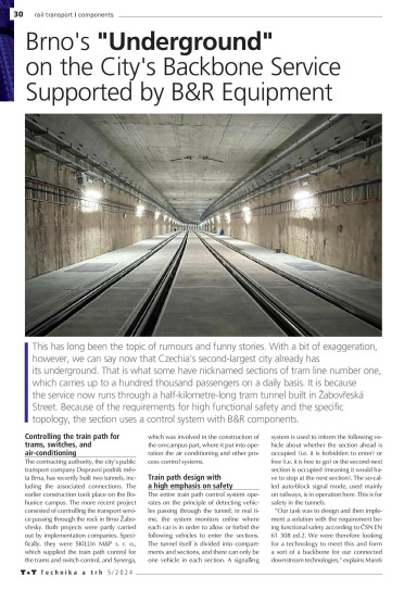 Brno's "Underground" on the City's Backbone Service Supported by B&R ...